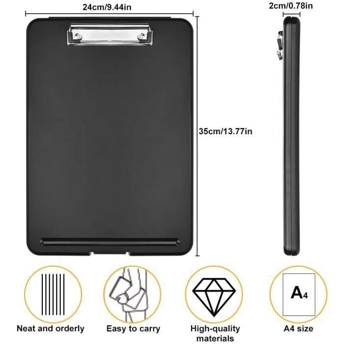 Pince Porte Bloc Note A4 en Plastique Bote Rangement Papier Caisse ...