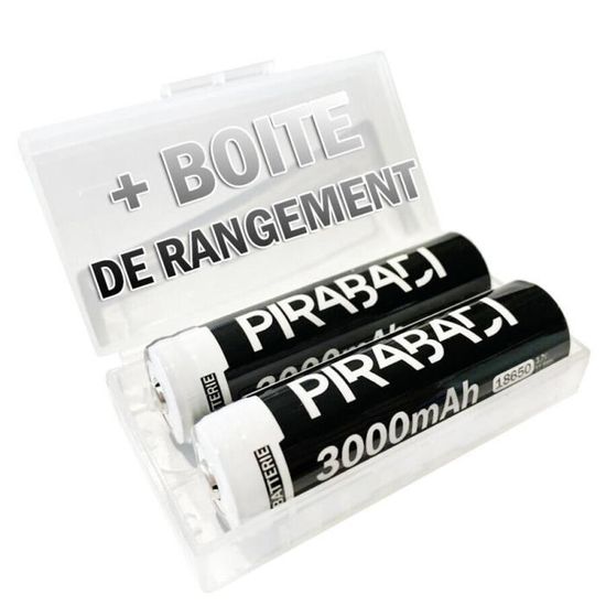 2 PILES ACCUS LI-ION 18650 3.7V 3000mAh BATTERIE RECHARGEABLE SKK2 ...