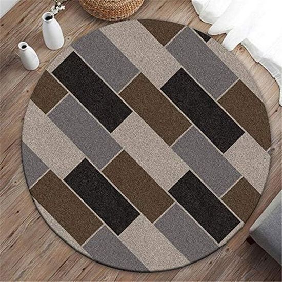 Tapis Rond Lavable En Machine, Style Nordique Interieur Anti Slip ...