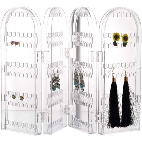 Support De Boucle D'Oreille Clair Plastique Presentoir Boucle D'Oreille ...