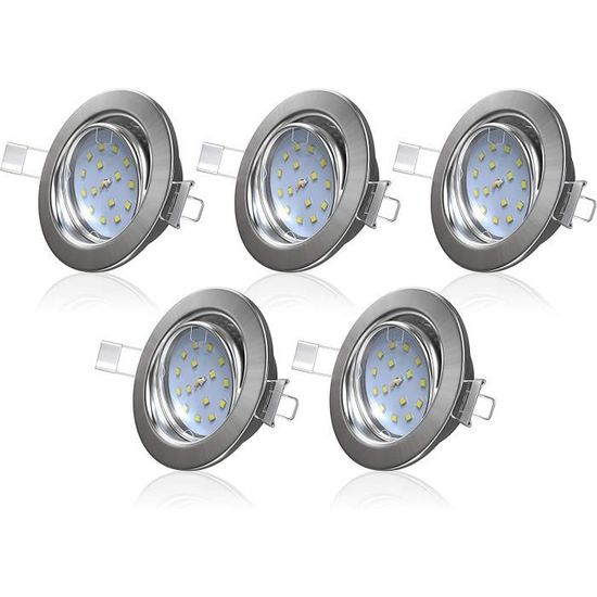 Lot de 5 spots LED encastrables ultra-plats orientables,spots salon ...