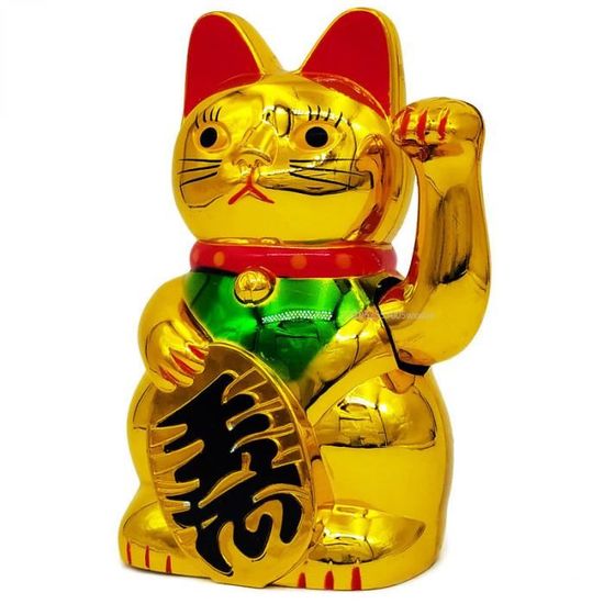 Chat Porte-bonheur Chinois Doré Maneki Neko, Chat Porte-bonheur Chinois ...
