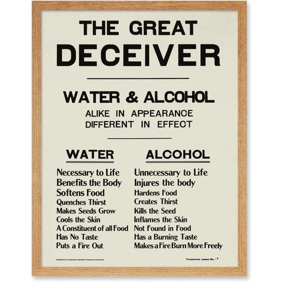 Temperance Promoting Prohibition Alcohol Deceiver Art Print Framed ...