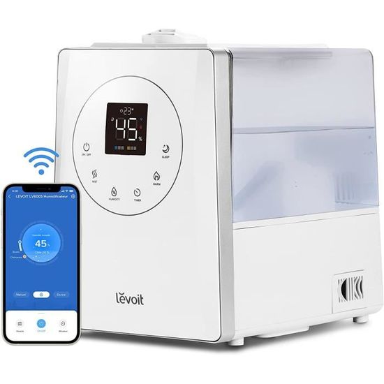 LEVOIT Humidificateur d'Air 6L Haut Remplissage, Intelligent WiFi Froid ...