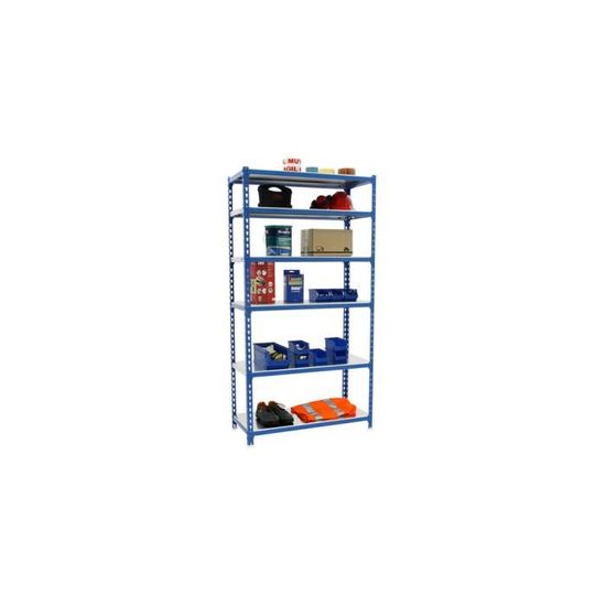 Étagère métallique 6 niveaux - SIMONCLICK MINI - 2500 x 800 x 300 mm - Bleu - Galvanisé - 180 kg ...