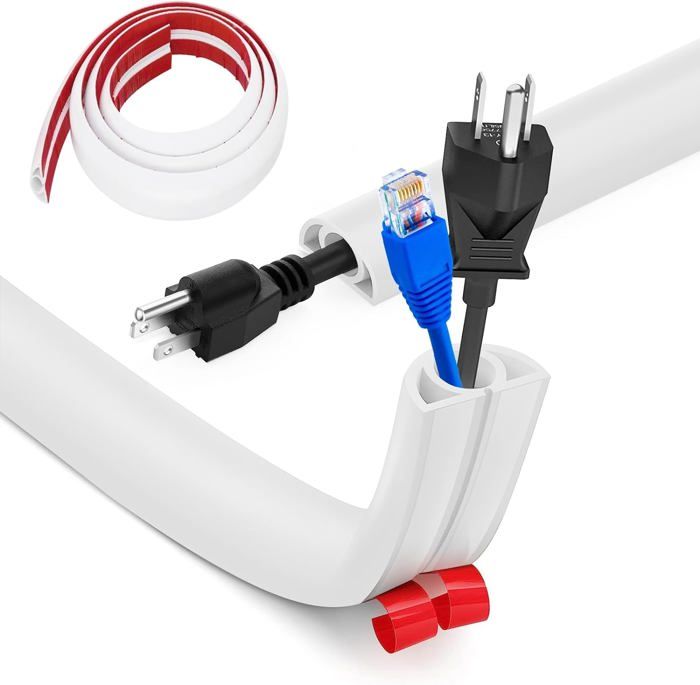 Cache Cable Sol, Petit Canal De Câble Flexible, 1M X 2Cm Protege Cable ...