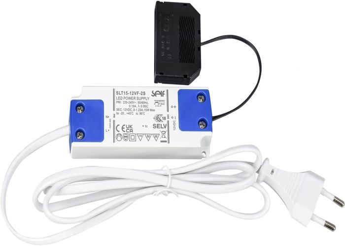 Transformateur LED 1-15 W DC 12 V avec répartiteur mini AMP 6 voies et ...