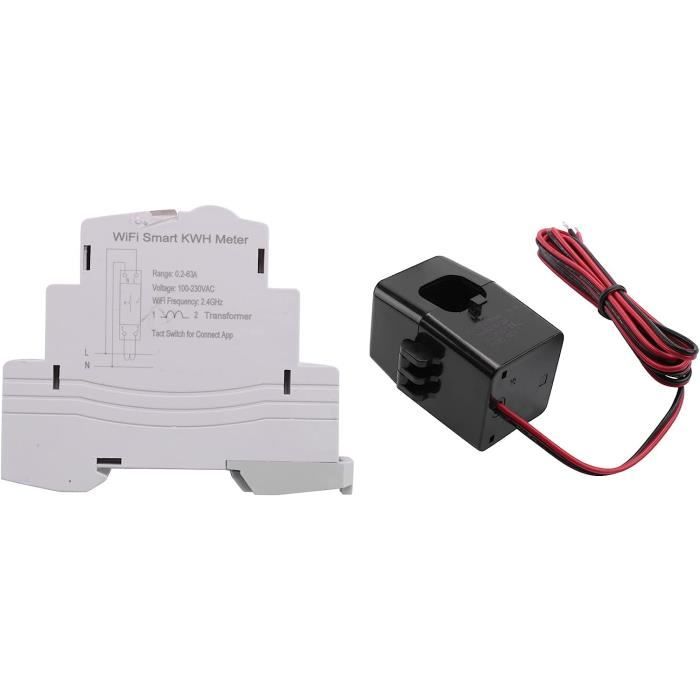 Tuya Monophasé Wifi Intelligen Compteur D'Énergie 100A Din Rail Mesure ...