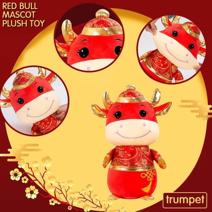 Red Bull Mascot Peluche Poupée Vache Poupée （20CM） COFFRET CADEAU BEBE ...