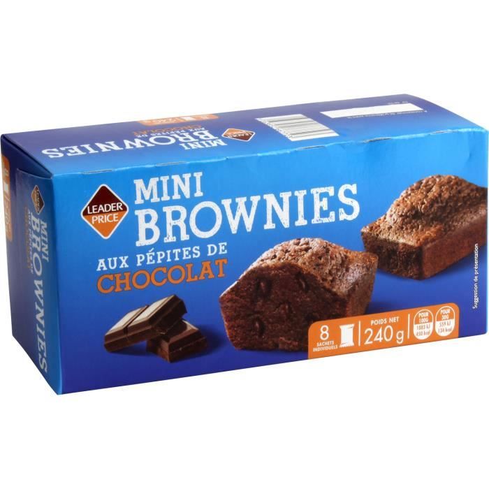 Mini brownies aux pépites de chocolat Leader Price- 240g - Cdiscount Au ...