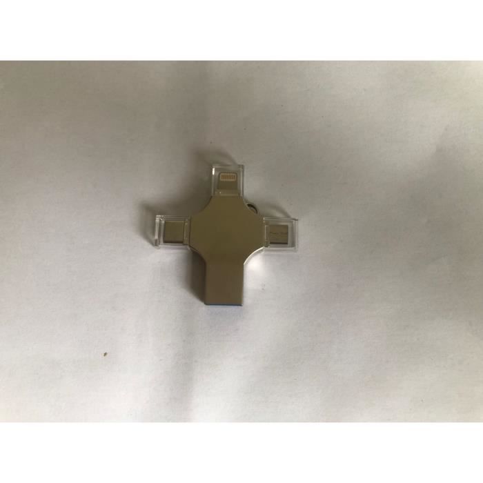 Clé USB 4 en 1 - Argent - 128 Go - Compatible iPhone, Android, PC - USB ...