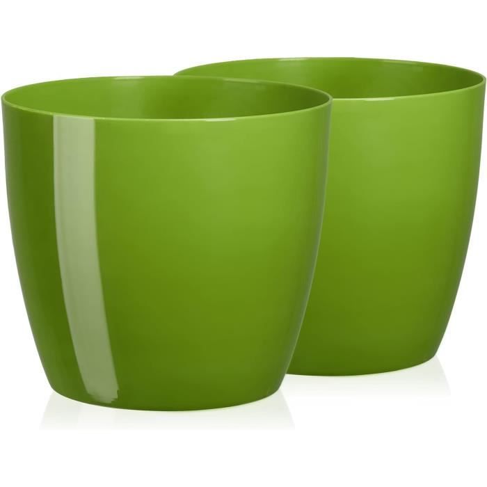 Pot De Fleurs, Pot De Plantes En Plastique, Lot De 2, Forme Ronde ...
