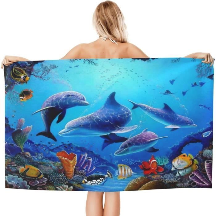 Serviette De Bain Enfant Serviette De Plage Dauphin 70X140Cm Serviette ... Serviette De Bain Enfant Serviette De Plage Dauphin 70X140Cm Serviette ...