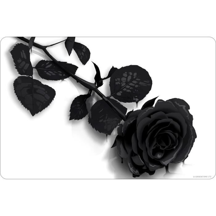 Plaque murale - GRINDSTORE - Jet Black Rose - Métal - 15 x 10 cm ...