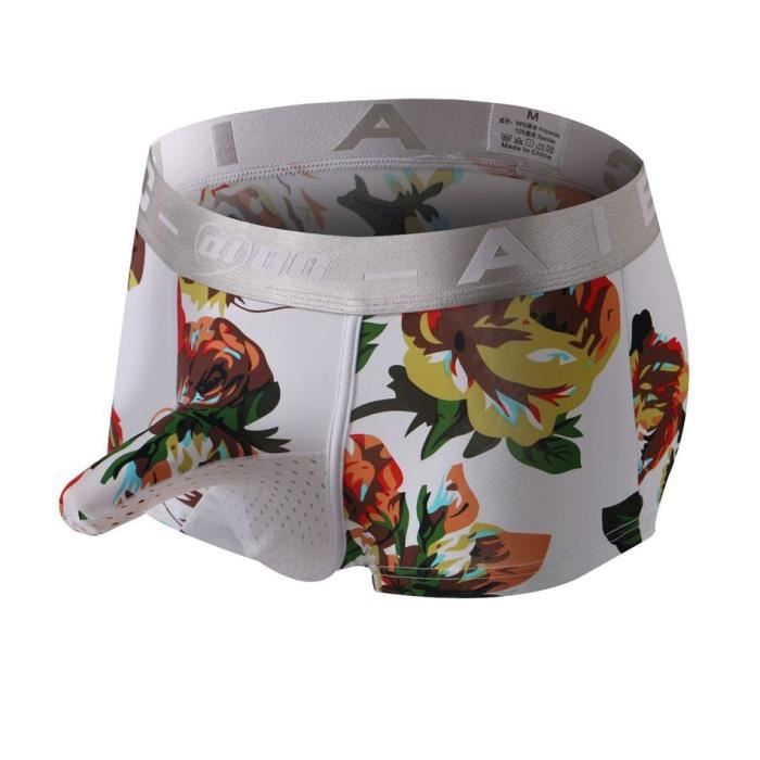 Caleçon,Boxer fourreau pour homme, sous vêtements, soie glacée, pénis ...