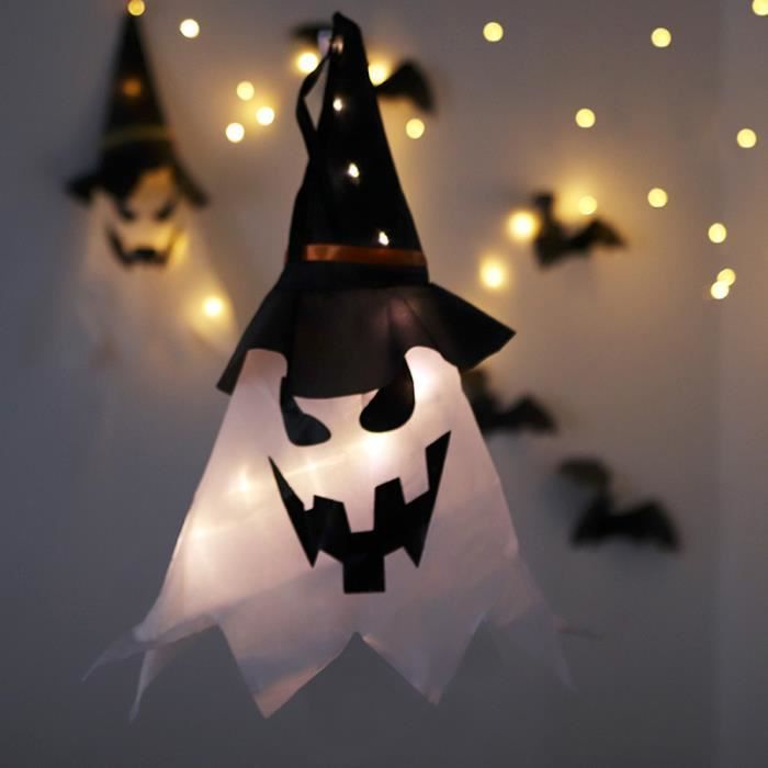 Décoration suspendue de fantôme illuminées d'Halloween, pendentif en ...