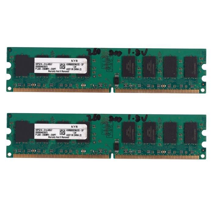 2X 2GB DDR2 PC2-6400 800MHz 240 Broches 1.8V Bureau DIMM MéMoire RAM ...
