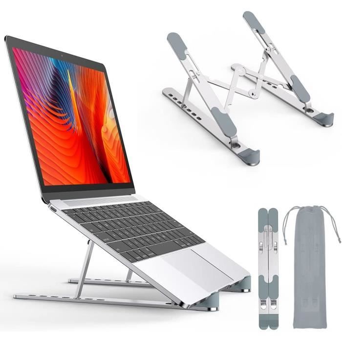Support PC Portable En Aluminium Refroidissement, Portable Léger Pliable avec 7 Niveaux ...