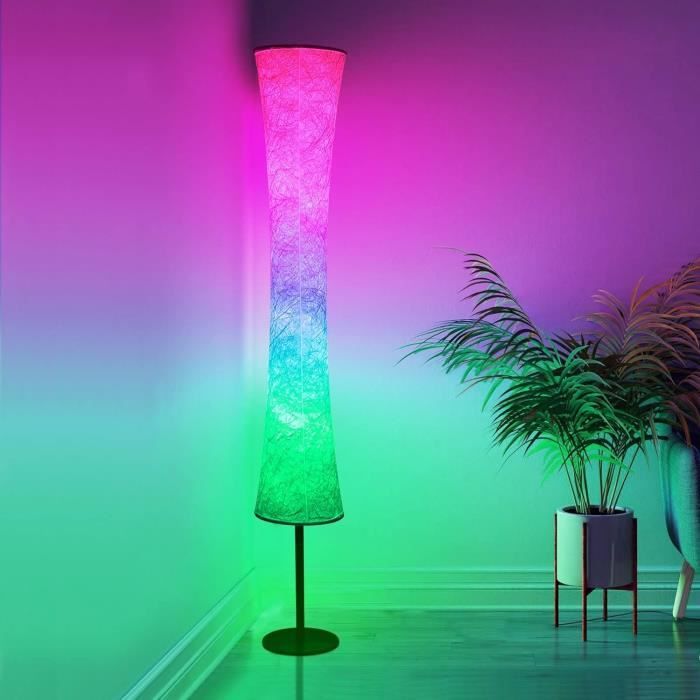 RGB Lampadaire sur pied Salon,Smart Lampadaire d'angle avec Télécommande,LED APP Contrôle ...