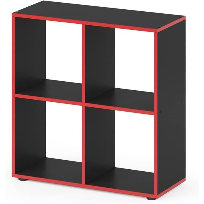 Vicco Meuble de Rangement Cube Tetra, Noir-Rouge, 72 x 72.6 cm117 - Cdiscount Maison