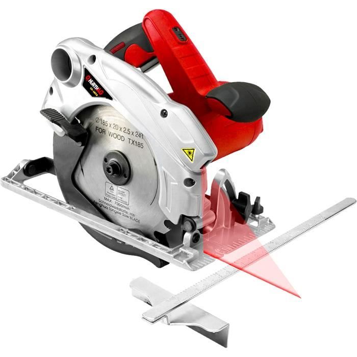 Scie circulaire 1500W 4700 RPM scie circulaire avec guidage laser SCIE ...