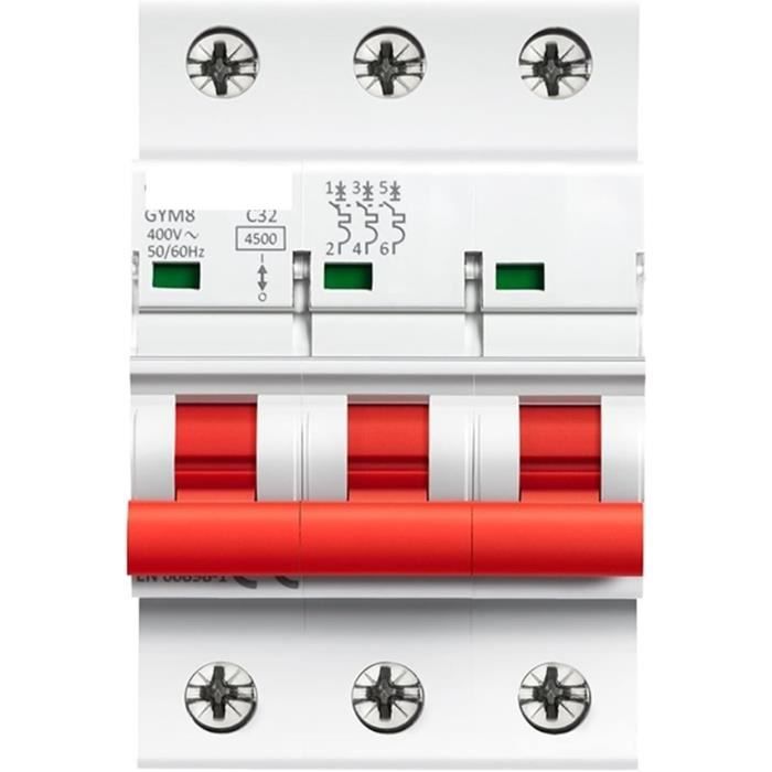 Disjoncteur 3 Phases Mcb 6A 10A 16A 20A 25A 32A 40A 50A 63A 220V Mini Disjoncteur Courbe C ...