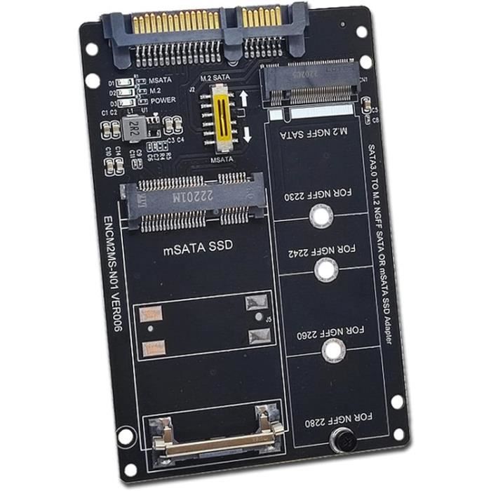 Sata 22Pin Vers Msata Ou M.2 Ngff Carte Sata 2 En 1 Carte Convertisseur Ssd Avec Câble Usb 3.0 ...
