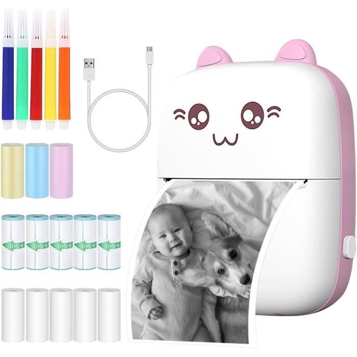 Mini Imprimante,Mini Imprimante De Poche,Imprimante Thermique Bluetooth ...