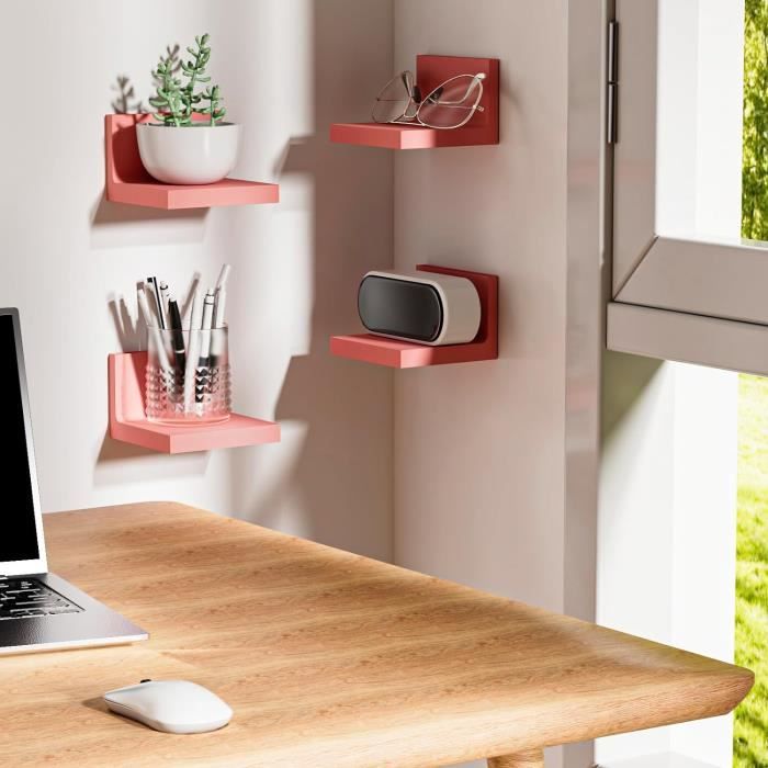 Étagère Murale Lot De 4 Etagere Murale Sans Percage, Mini Etagere ...