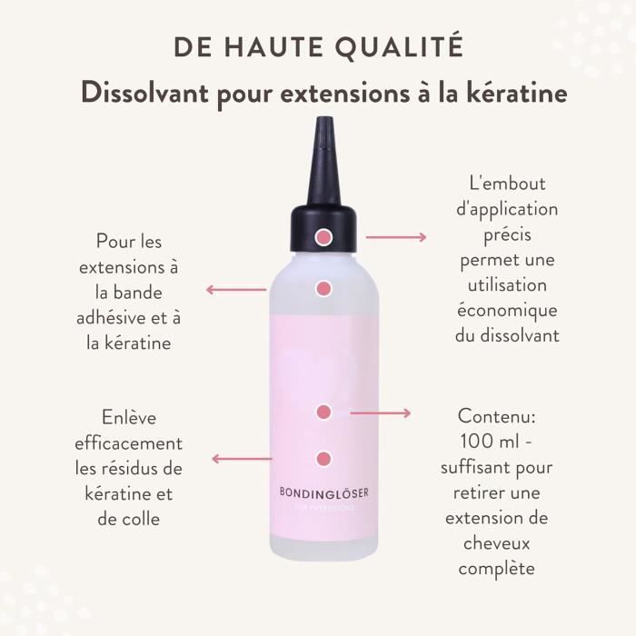 Hair2heart Dissolvant efficace pour extensions de cheveux pour les ...