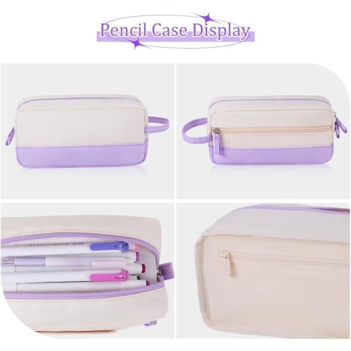 Grande Trousse De Stylo Pencil Case Double Zipper Étui À Crayon ...