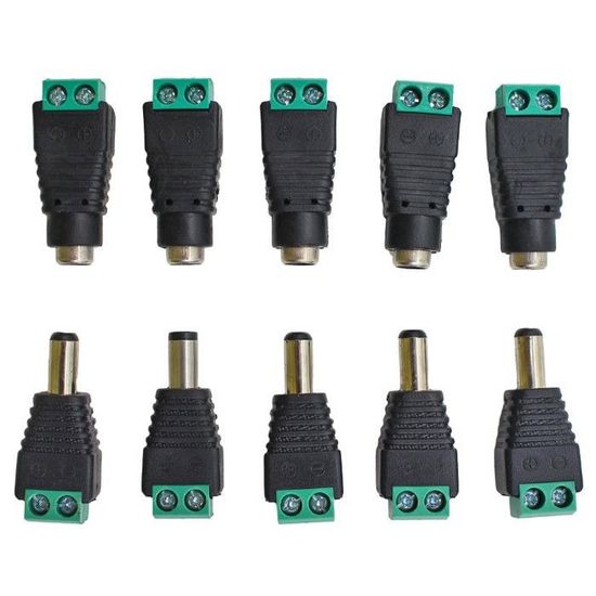 Connecteur industriel,5 paires de connecteurs mâle/femelle DC 12V,2.1x5 ...