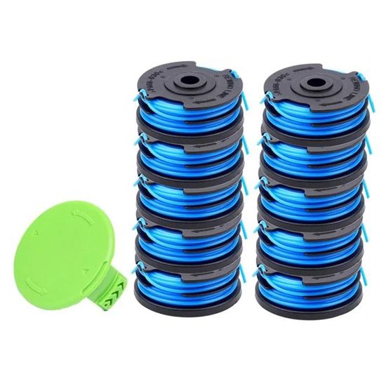 Pour tondeuse à gazon Greenworks 2101602 / 2101602A 2900719 10 bobines de fil avec 1 capuchon de ...