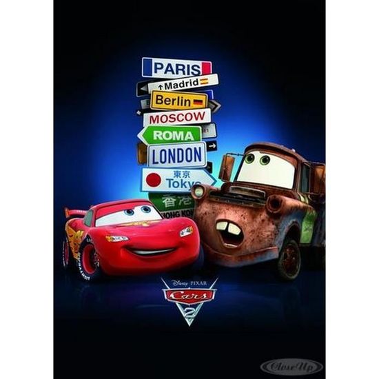 Cars 2 - Villes - 68x98cm - AFFICHE - POSTER - Cdiscount Maison