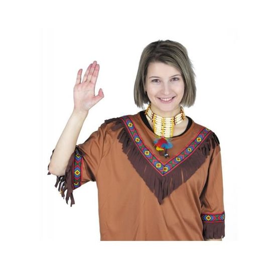 Collier indien avec plumes adulte - Marron - Mixte - Ras-le-cou ...