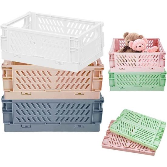 Cagette Plastique Pliable, Caisse Rangement Plastique Pliable, 5 Pièces ...