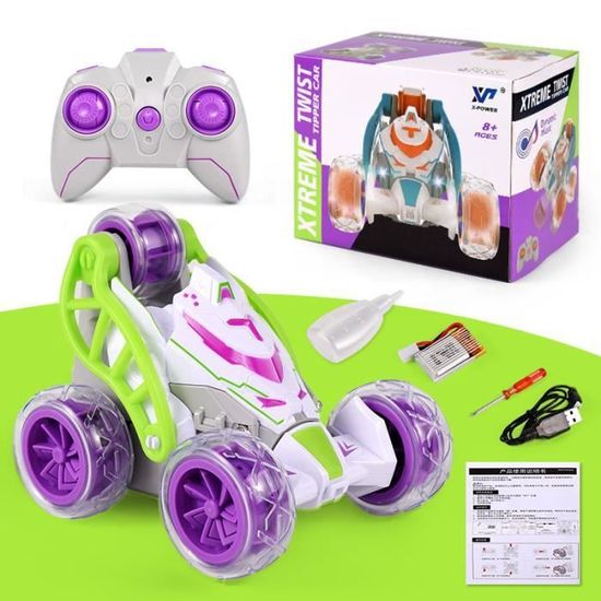 Voiture Télécommandée Enfant, 360Rotation Camion Cascadeuse avec Feux de Roue,Jouet Cadeau pour ...