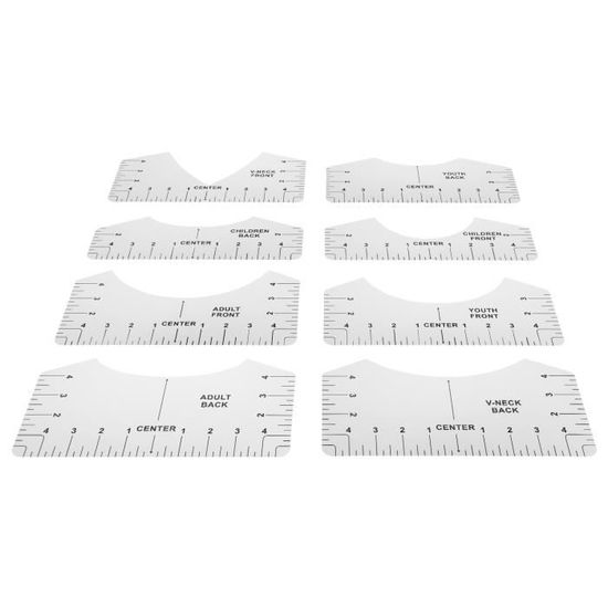 (Round Neck Ruler White) Outil 'alignement Règle De Guidage De T-Shirt ...