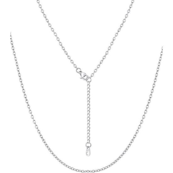 Chaîne Collier Femme Fine 2Mm En Acier Inox-Plaqué Or Jaune-Rose-Noir ...