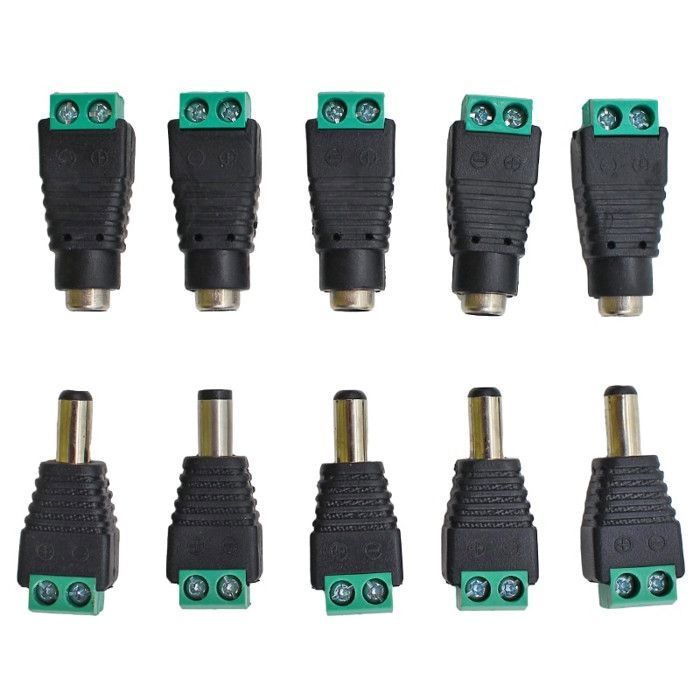 Connecteur industriel,5 paires de connecteurs mâle/femelle DC 12V,2.1x5 ...