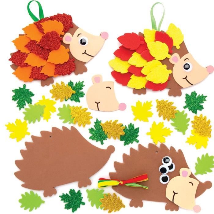 Kits de hérissons à Feuilles (Paquet de 5) - Loisirs créatifs d'automne ...