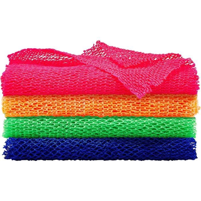 4 Pièces Éponge Filet Africain Filet Exfoliant Africain Filet Éponge De Bain En Maille Long ...