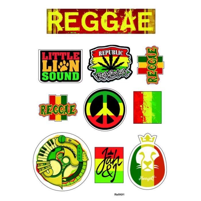 Planche format A4 de stickers reggae - Cdiscount Maison