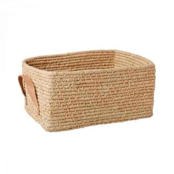 Panière rectangulaire en raphia Crème - Cdiscount Maison