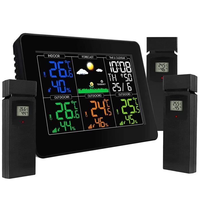 Station météo numérique multifonction couleur LCD sans fil avec ...