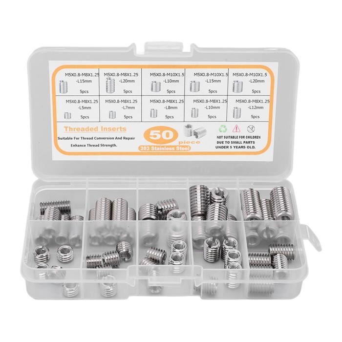 Cikonielf Inserts filetés Insert fileté 50PCS, écrou fileté interne M5 ...
