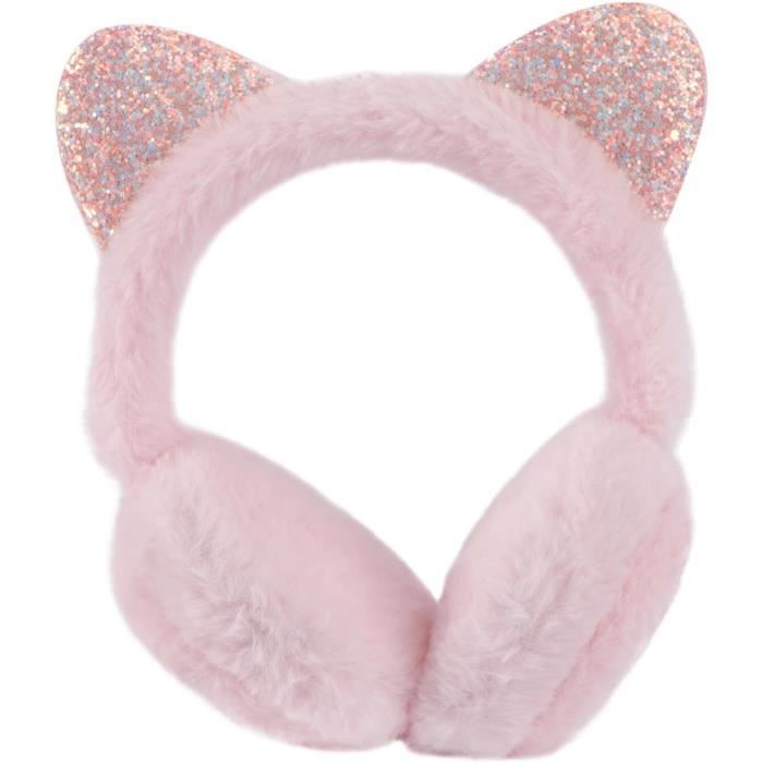 Cache-Oreilles De Chat À Paillettes Pour Filles - En Peluche Chaude ...
