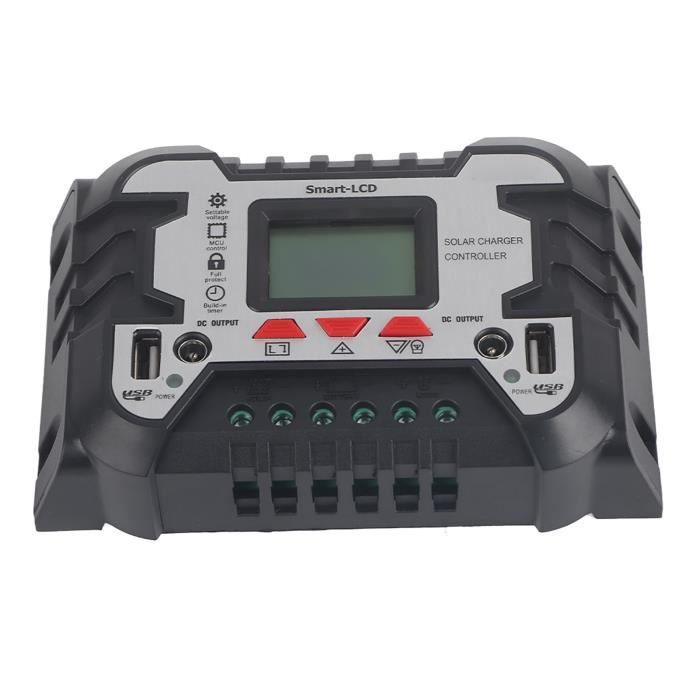 GOTOTOP contrôleur MPPT Contrôleur de charge solaire MPPT double écran LCD USB 2,4 A 12 V 24 V ...