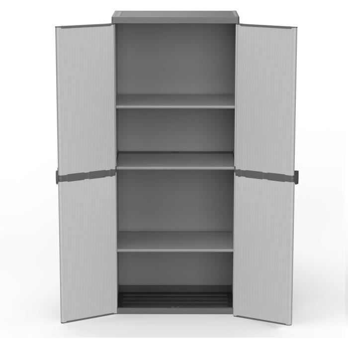 Mongardi Armoire de 4 étages en résine de PVC et PP,2 Portes,3 étagères ...