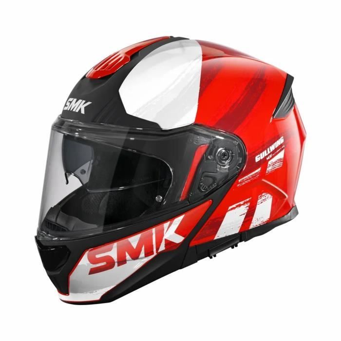 Casque moto intégral SMK Gullwing Tourleader - rouge / blanc - M ...